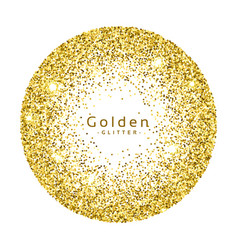 Empty circle golden glitter frame background Vector Image