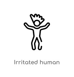 Outline irritated human icon isolated black Vector Image