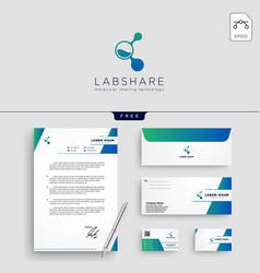 Laboratory share technology logo template Vector Image