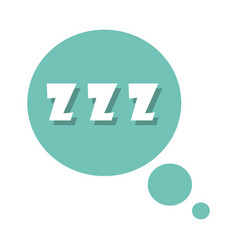 Slang bubbles zzz green round sticker over white Vector Image