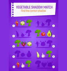Find correct shadow thanksgiving autumn kids game Vector Image