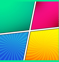 Empty comic book template background design Vector Image