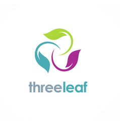 Three leaves simple natural logo Royalty Free Vector Image