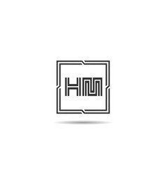 Initial letter hm logo template design Royalty Free Vector