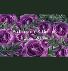 Red roses flower invitation card delicate Vector Image