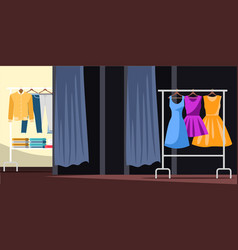 Women clothes store indoor interior Royalty Free Vector