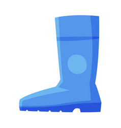 Blue rubber boot side view flat style Royalty Free Vector