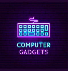 Pc neon label Royalty Free Vector Image - VectorStock