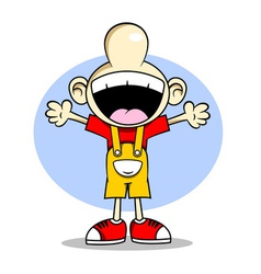 Round kid avatar funny boy in glasses Royalty Free Vector