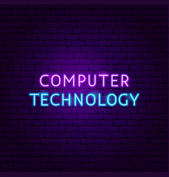 Computer technology neon icons Royalty Free Vector Image