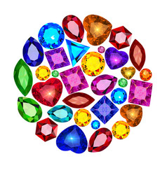 Green background with jewels Royalty Free Vector Image