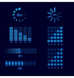 Progress loading indicators Royalty Free Vector Image