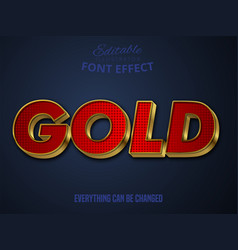Gold text editable font effect Royalty Free Vector Image