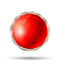 Red transparent glass button Royalty Free Vector Image