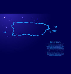 Puerto rico map from contour black brush Vector Image