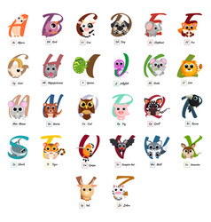 English animal alphabet letter m Royalty Free Vector Image