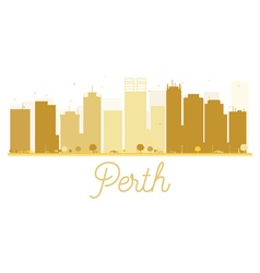 Perth City skyline golden silhouette Royalty Free Vector