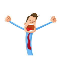 Yawning businessman cartoon Royalty Free Vector Image