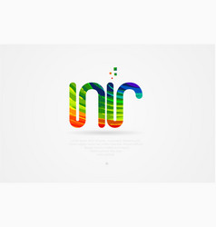Rainbow color colored colorful alphabet letter Vector Image