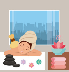 Spa relax service isolated icon Royalty Free Vector Image
