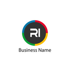 Initial letter ri logo template design Royalty Free Vector