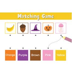 Cut and match colors educational game for Vector Image