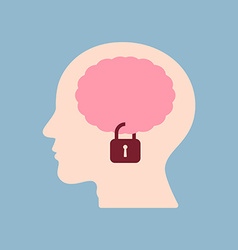 Goal target lock inside human head front view Vector Image