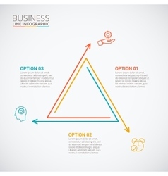 Thin line flat triangle for infographic Royalty Free Vector
