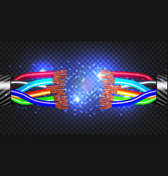 Break electric cable cable break Royalty Free Vector Image