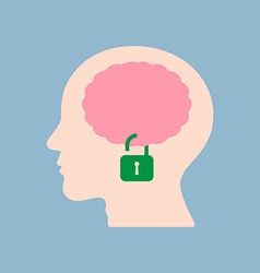 Goal target lock inside human head front view Vector Image