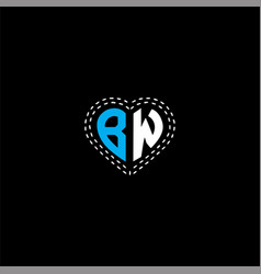 B w letter logo creative design on black color Vector Image
