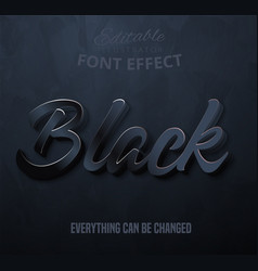 Black text editable font effect Royalty Free Vector Image