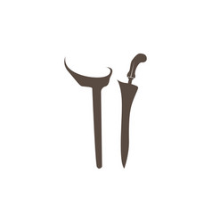 Kris or keris with its elaborately carved Vector Image