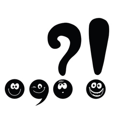 Set funny smiley punctuation Royalty Free Vector Image