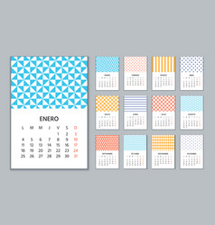 2021 spanish calendar template layout year Vector Image