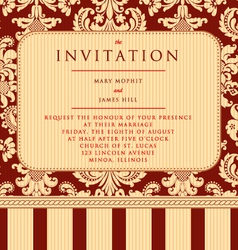 Damask invitation card Royalty Free Vector Image