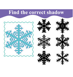 Snowflake find shadow education for kids Vector Image