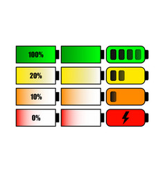 Set mobile device charge indicator Royalty Free Vector Image