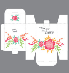Gift wedding box template with nature pattern Vector Image