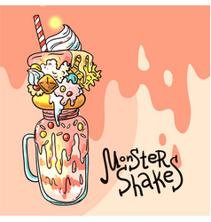 Bubble milk tea poster ice coffee cup milkshake Vector Image