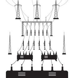 Power grid substation Royalty Free Vector Image