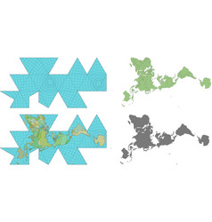 World map fuller projection Royalty Free Vector Image