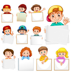 Blank sign template with cute girl on white Vector Image