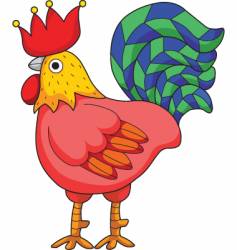 Chicken hen waving hand on white background Vector Image