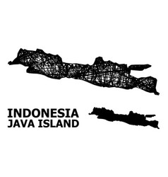Flat map java island with caption Royalty Free Vector Image