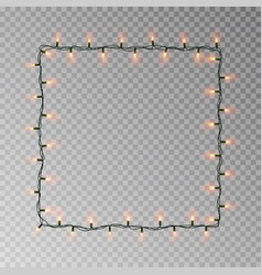 Christmas lights square light string frame Vector Image