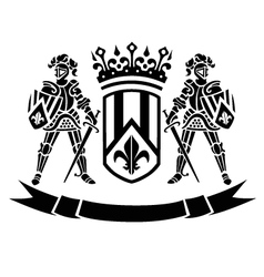 Oat of arms with knights Royalty Free Vector Image
