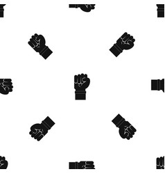Fist pattern seamless black Royalty Free Vector Image