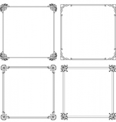 Collection of simple square frame with elements Vector Image