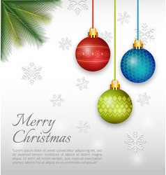 Winter holiday with christmas balls Royalty Free Vector